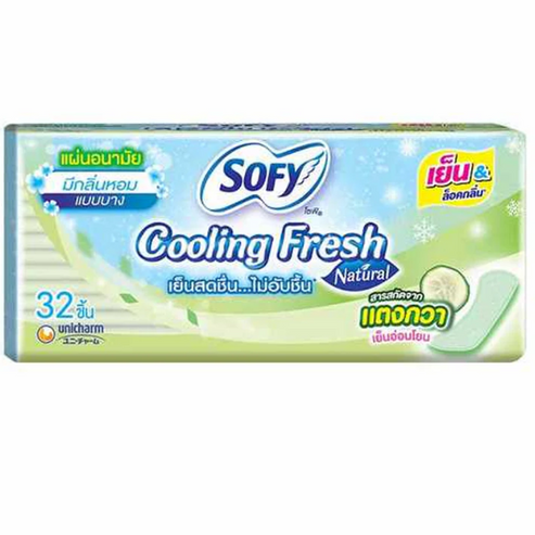 Sofy Cooling Fresh Pantyliner (Thin) Pads with Cucumber Extract by Uni ...